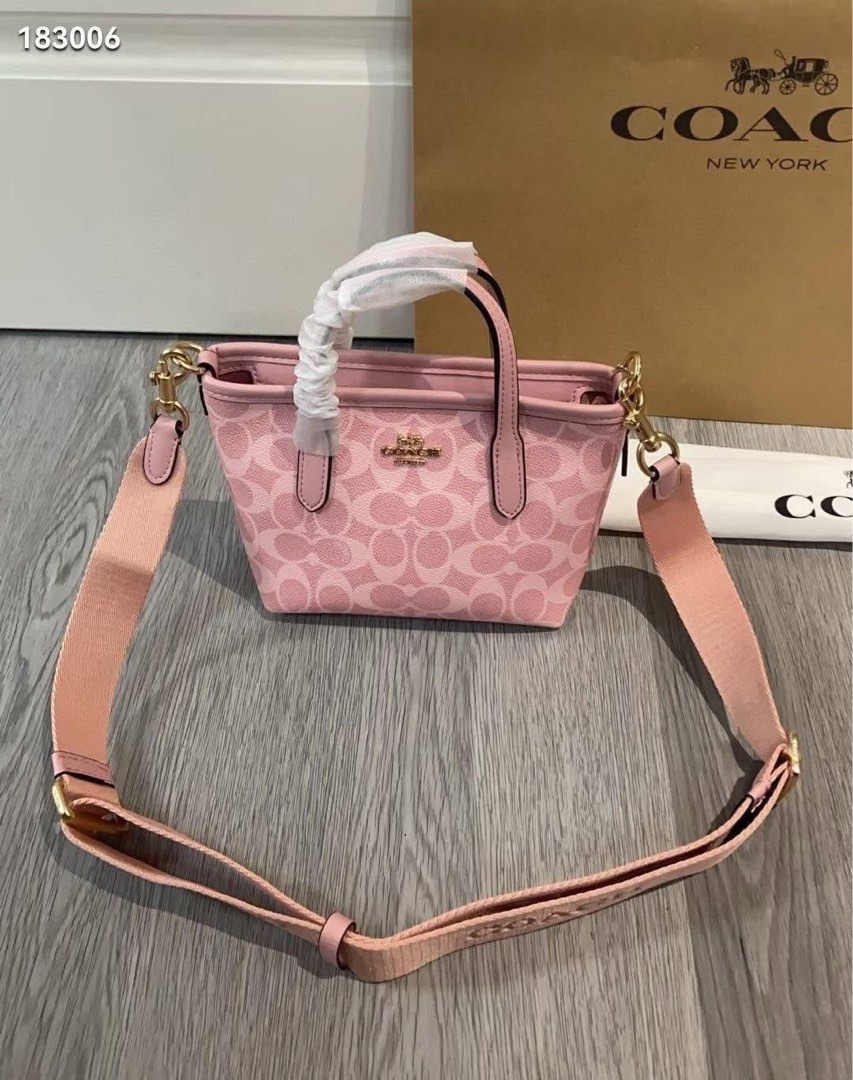 Coach pink mini city tote bag, Luxury, Bags & Wallets on Carousell