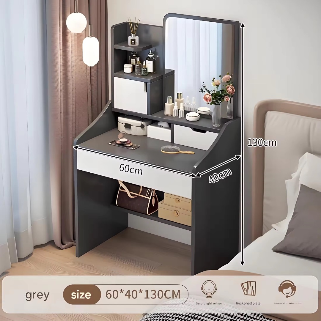 Compact Vanity Table | Bedroom Dressing Table | Makeup Desk With Mirror ...