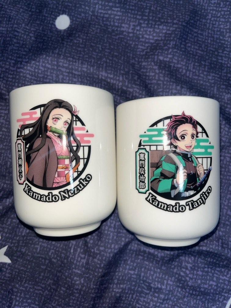 Demon Slayer cups (Kamado Nezuko, Kamado Tanjiro), Hobbies & Toys ...