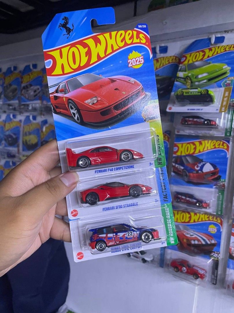 FERRARI SF90, F40, AND HONDA CIVIC CUSTOM HOT WHEELS SET PRICE, Hobbies ...