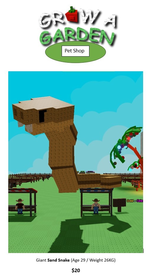 Grow a Garden / Giant Ostrich / Giant Sand Snake - $20, Video Gaming ...