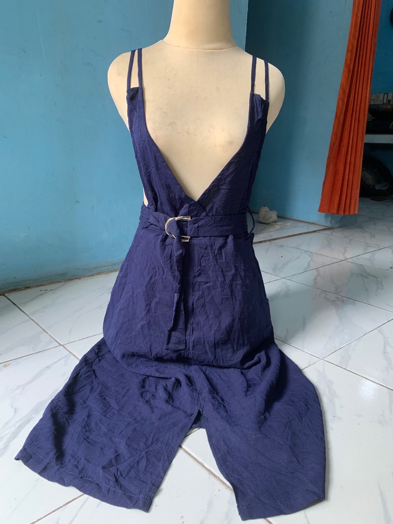 Mini dress navy backless, Fesyen Wanita, Pakaian Wanita, Gaun & Rok di ...
