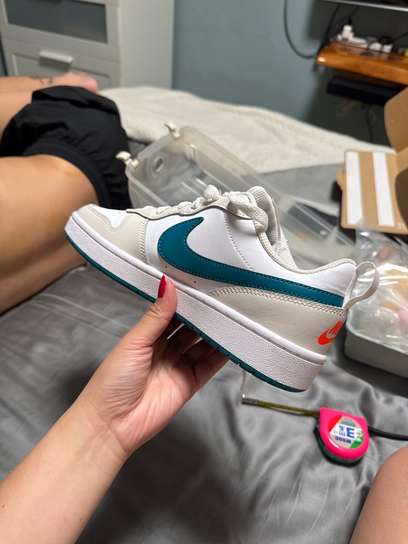 Nike Court Borough Low 2 GS Teal Cream, Women's Fashion, Footwear ...