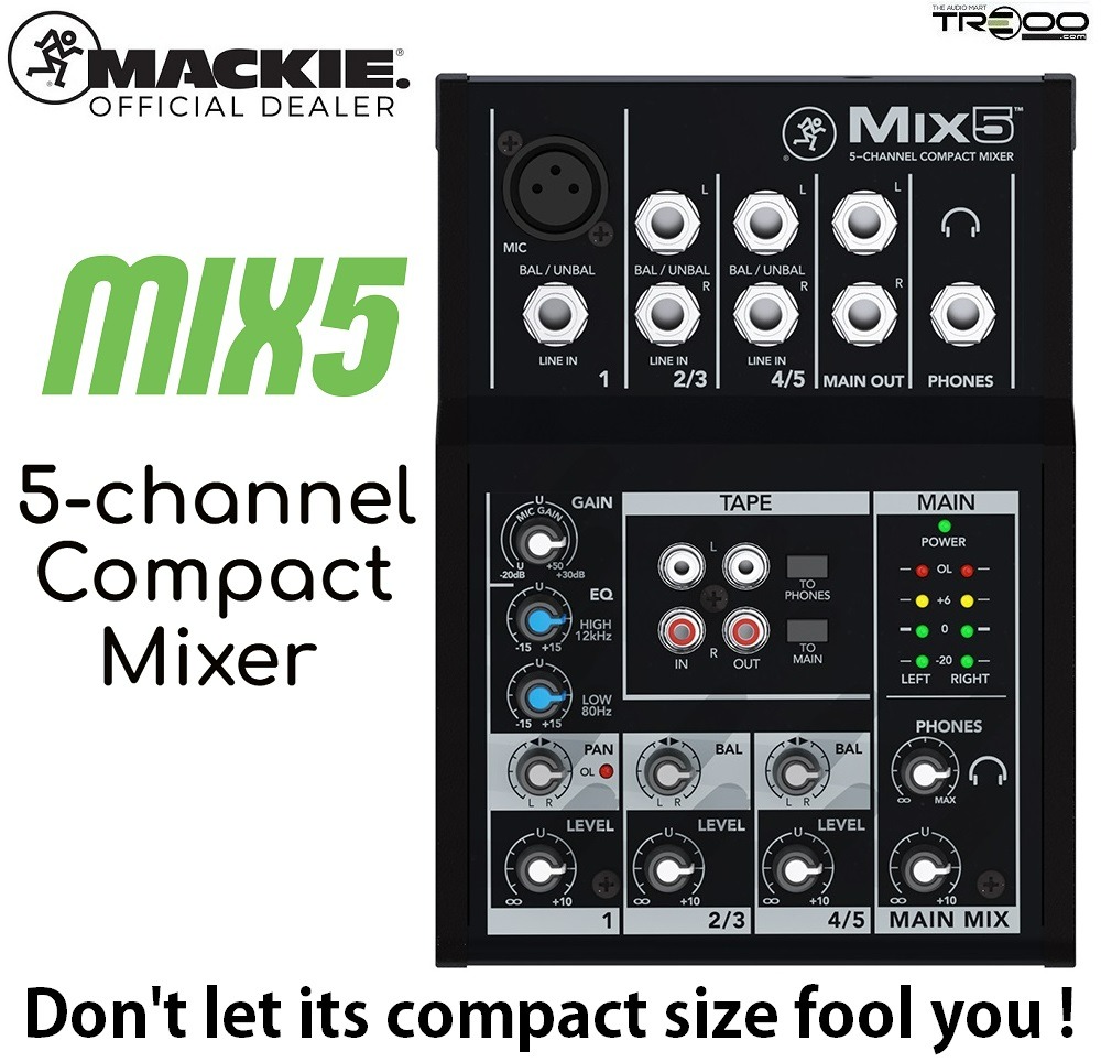 [Official] Mackie Mix5 5-Channel Compact Mixer, Audio, Other Audio Equipment on Carousell