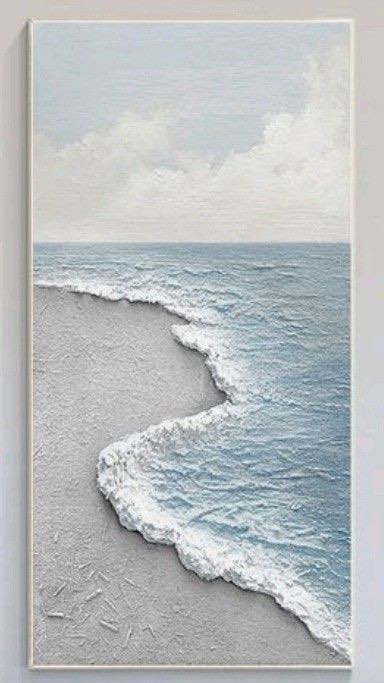 Painting, sea waves, beach, art, customised, commission, beach, texture ...