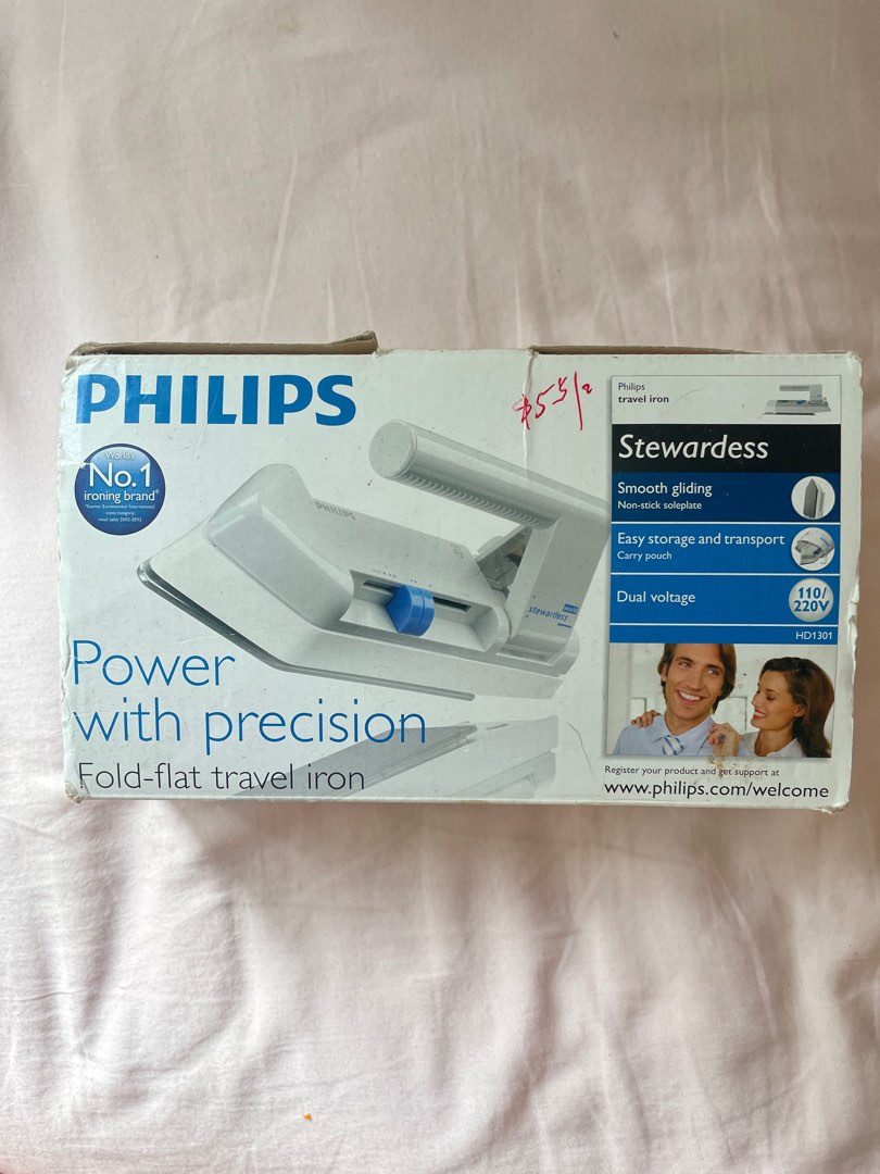 Philips Stewardess Fold-Flat Travel Iron, TV & Home Appliances, Irons ...