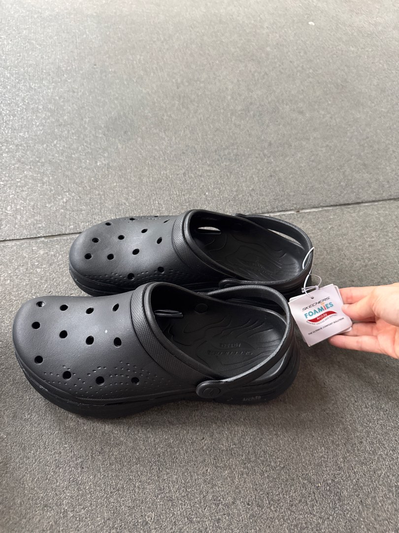 Skechers Foamies Arch Fit Clogs - Black Not Crocs, Women's Fashion ...