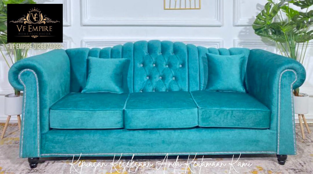 SOFA CHESTERFIELD MODEL SHELLY MIX, Furniture & Home Living, Furniture ...