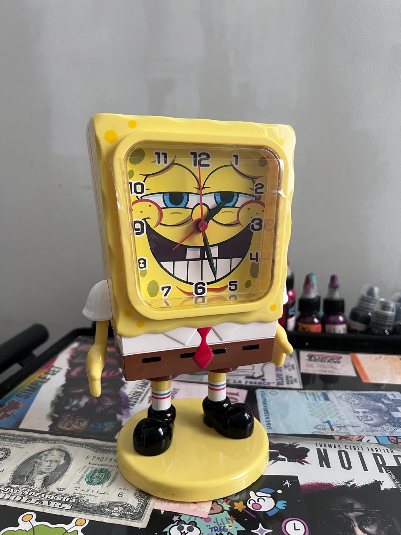 SpongeBob Desk Clock, Furniture & Home Living, Home Decor, Clocks on ...