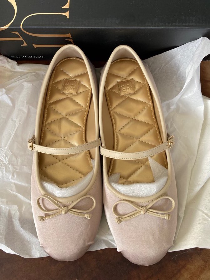 Tutu Toe - Odette Ballerina Flat Shoes Satin, Fesyen Wanita, Sepatu di ...