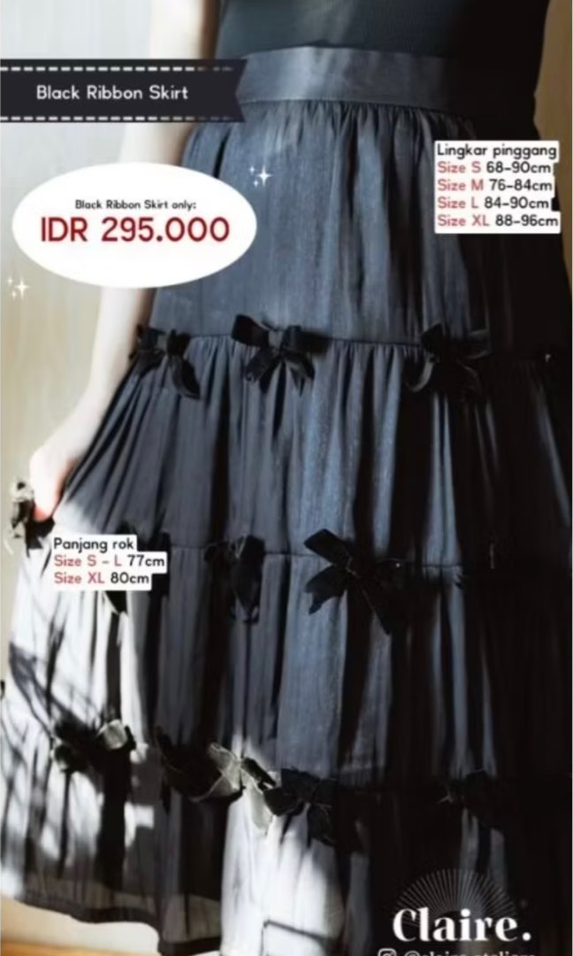 160K Rok Ribbon Claire by Cynthia tan, Fesyen Wanita, Pakaian Wanita, Gaun & Rok di Carousell
