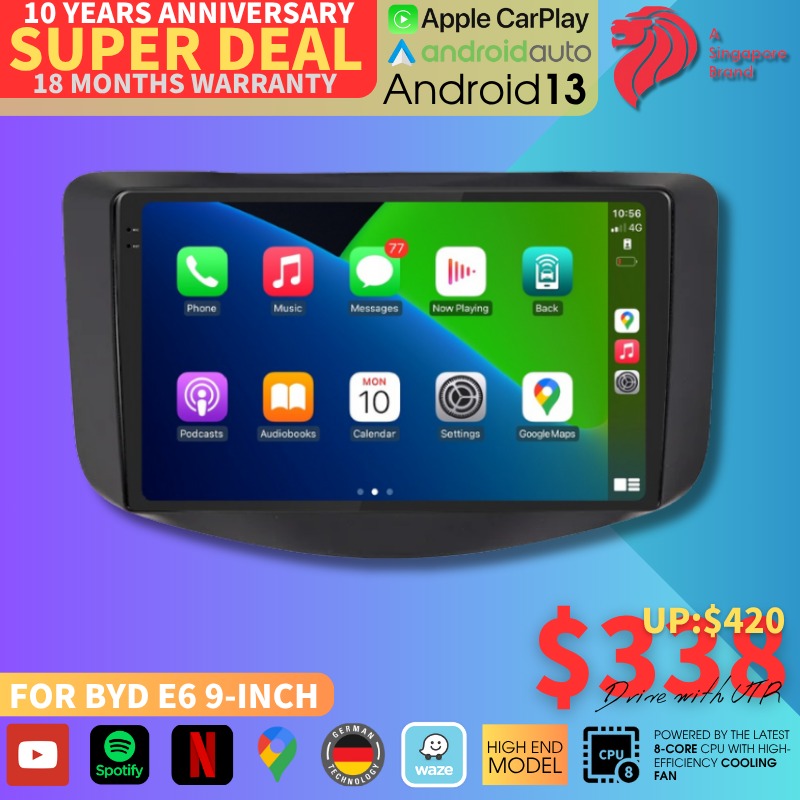 2K QLED HIGH-END LATEST ANDROID 13 BYD E6 ANDROID PLAYER FOR BYD E6 9 ...