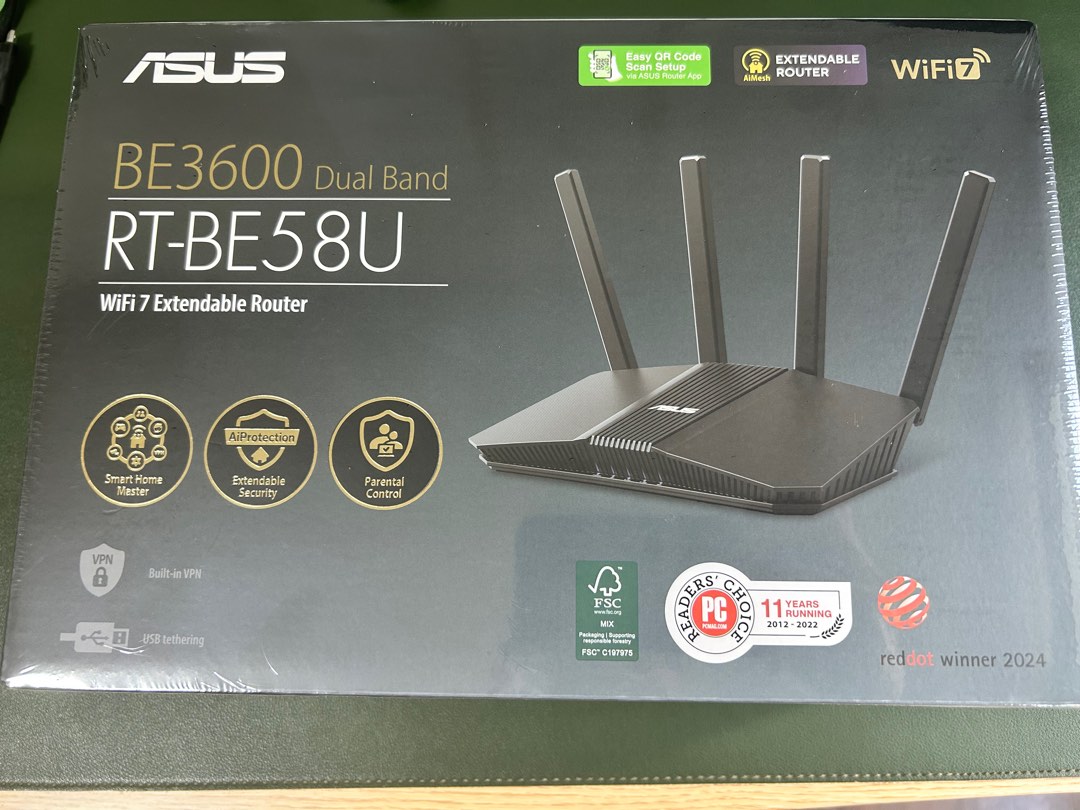 ASUS BE3600 Dual Band RT-BE58U WiFi 7 Extendable Router, Computers ...