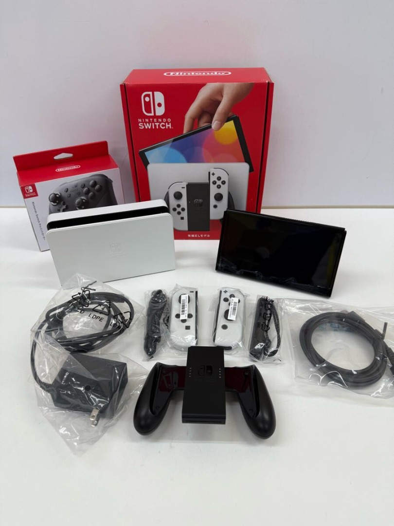 Beautiful Nintendo Switch OLED model white HEG-001 Pro controller HAC ...