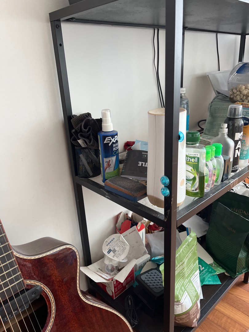 Black Metal Shelving Unit, Furniture & Home Living, Furniture, Shelves ...