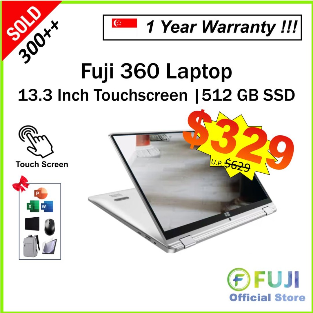 Brand New Fuji 360 Flip + Touch Screen Laptop - Up To 12GB RAM + 512GB ...