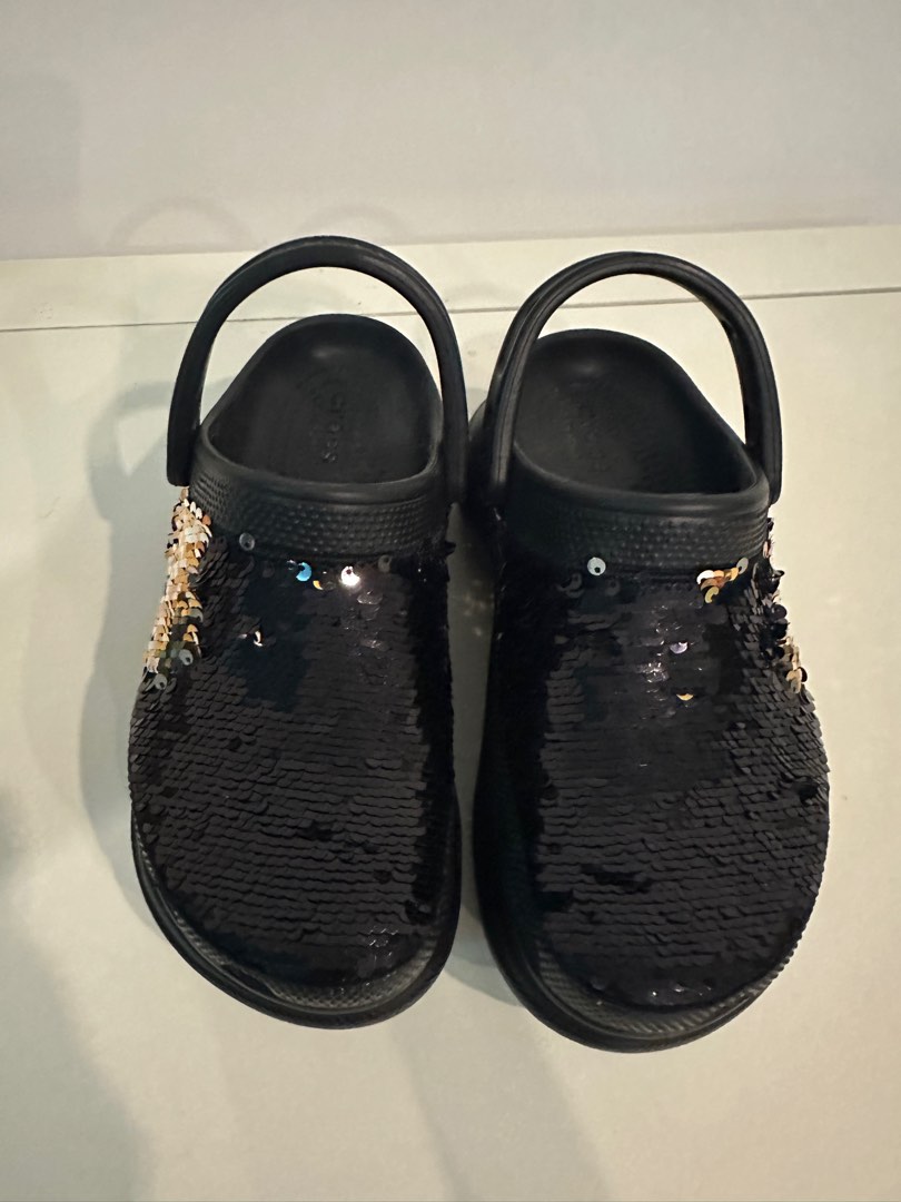 Crocs Classic Platform Clog with Sequin Embellishments, Women's Fashion ...