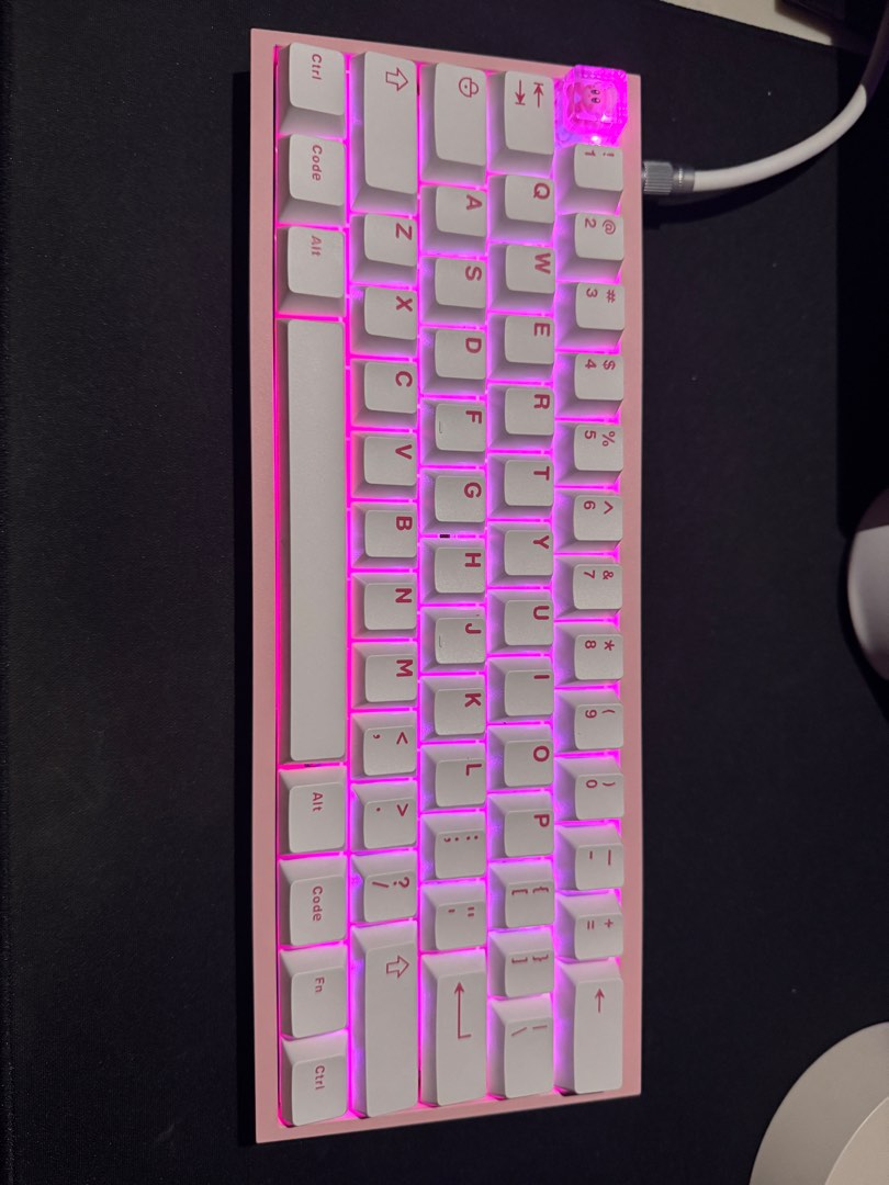 Custom Modded Pink Wooting 60 HE+ Keyboard , Tofu Redux 60 Full ...