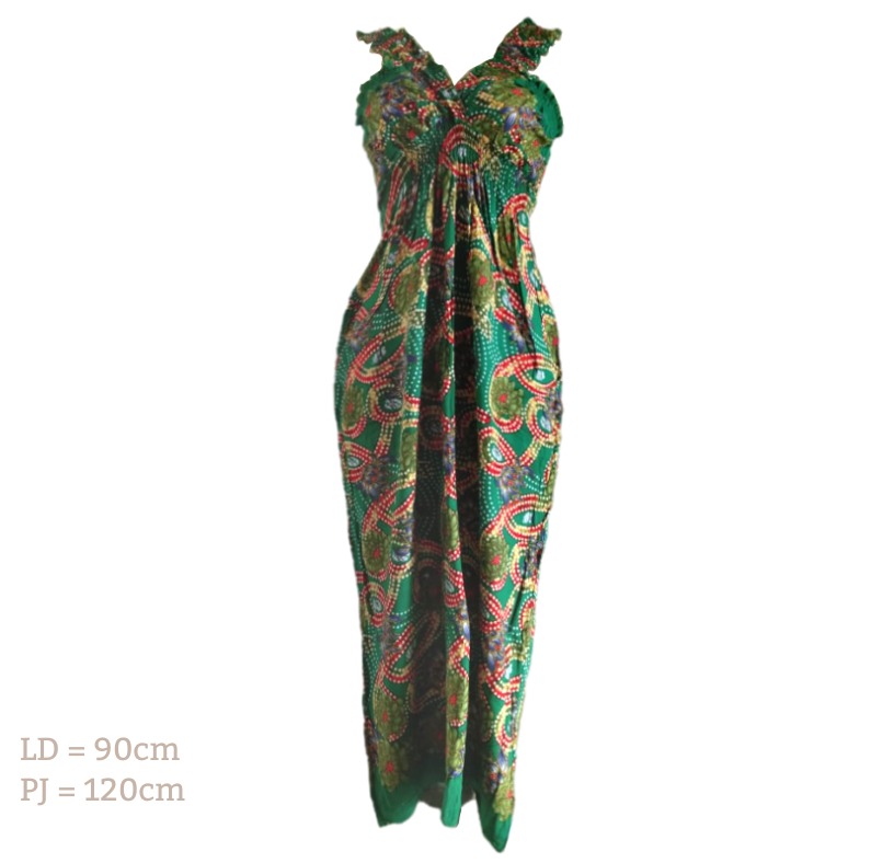 daster sexy hijau slim fit katun, Fesyen Wanita, Pakaian Wanita, Gaun ...