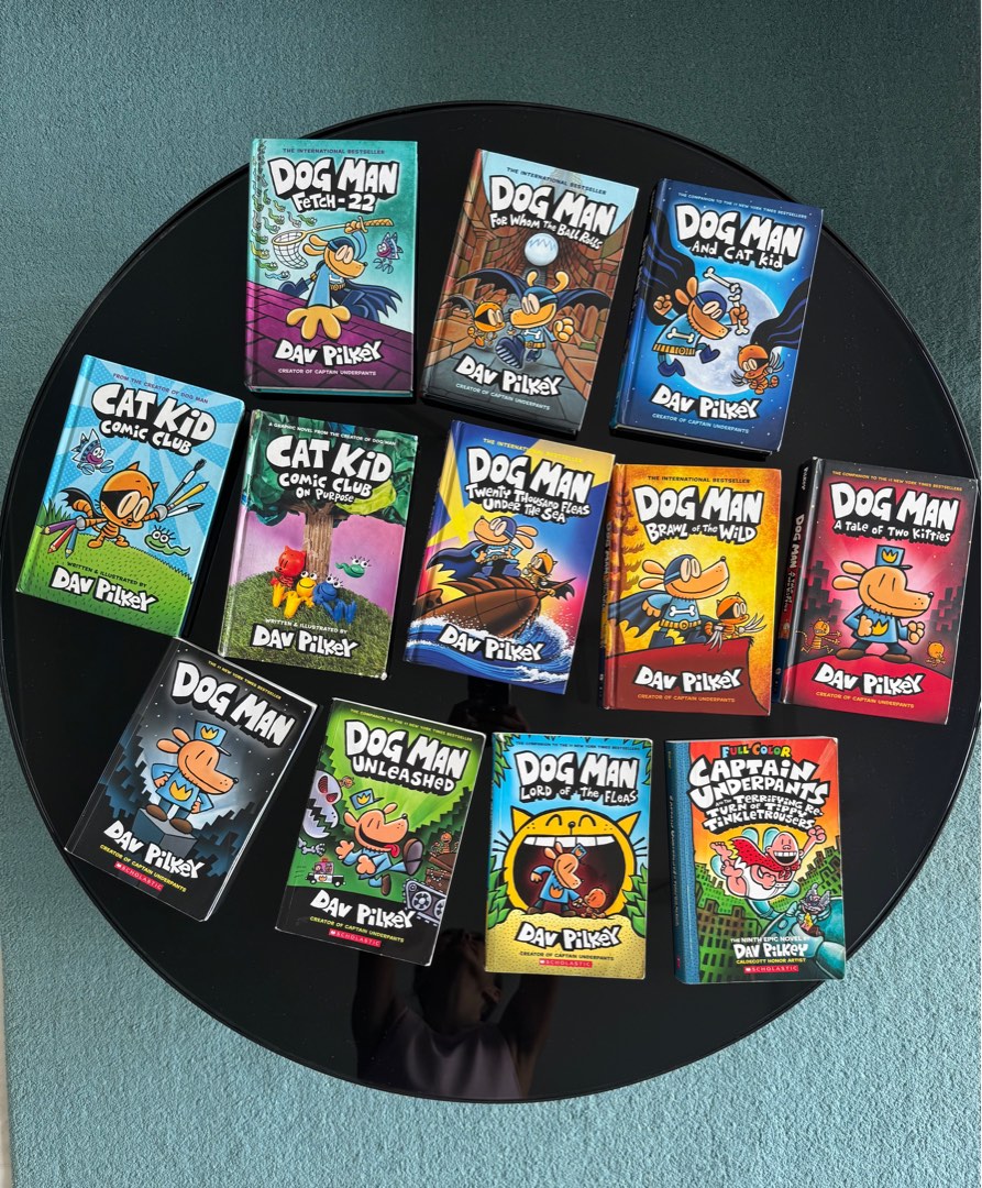 Dav Pilkey Dog Man and Cat Kid Book Collection, Hobbies & Toys, Books ...