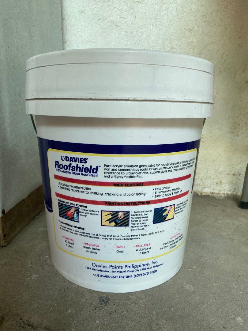Davies Roofshield 100% Acrylic Gloss Roof Paint, Furniture & Home ...