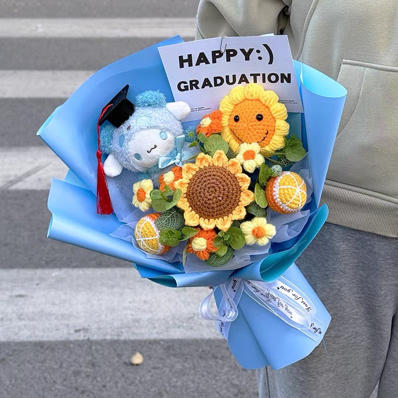 [GRAD SALES] Sanrio Cinnamoroll Graduation Flower Bouquet Crochet ...
