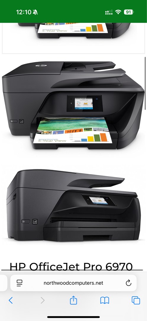 HP OfficeJet Pro 6970 A4 AIO Colour InkJet Printer, 電腦＆科技, 打印機及影印機 ...