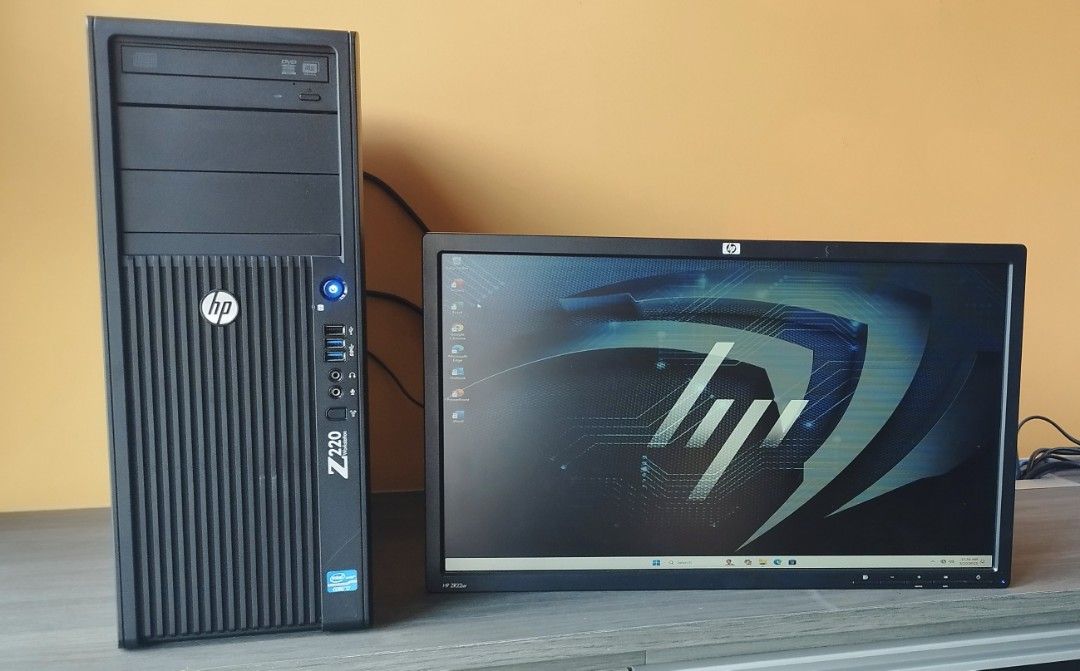 HP Z220 Business Desktop Computer & HP 24-Inch Wide Screen FHD Monitor ...