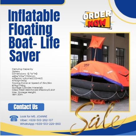 Inflatable Life Raft with 25 Persons - Inflatable Floating Boat- Life ...