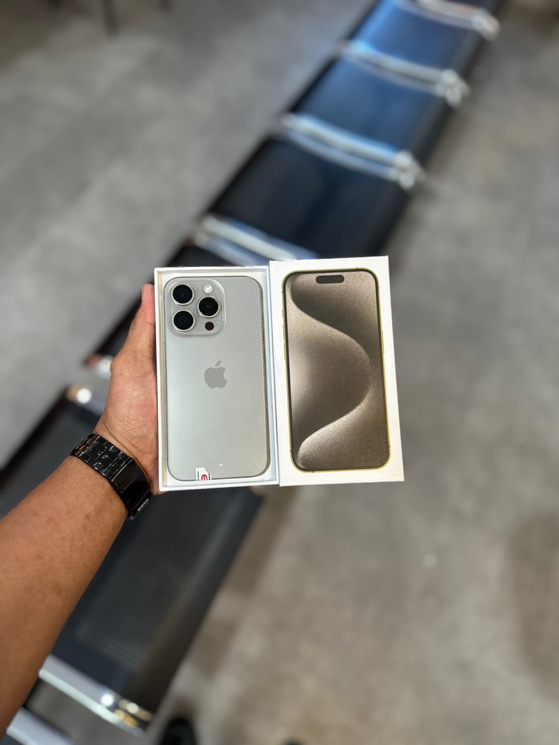 iPhone 15 Pro Natural Titanium 256GB Ex iBox (Resmi), Telepon Seluler ...