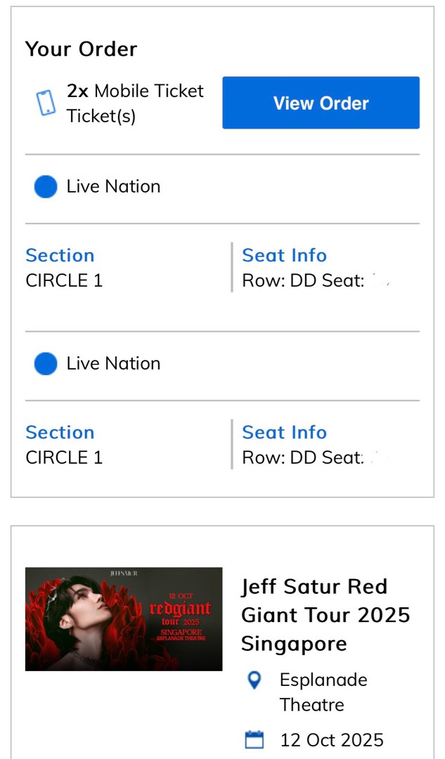 WTS Jeff Satur Red Giant Tour 2025 Singapore Tickets, Tickets ...