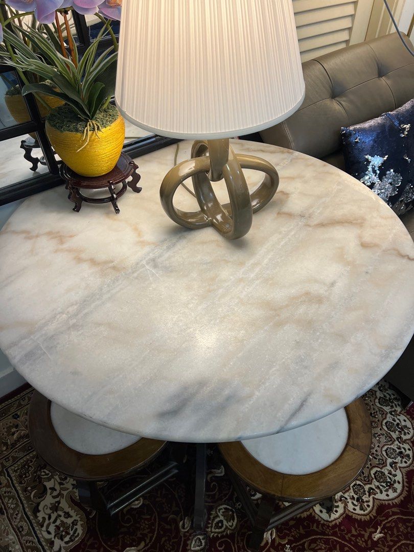 Kopitiam Marble Coffee Table, Furniture & Home Living, Furniture ...