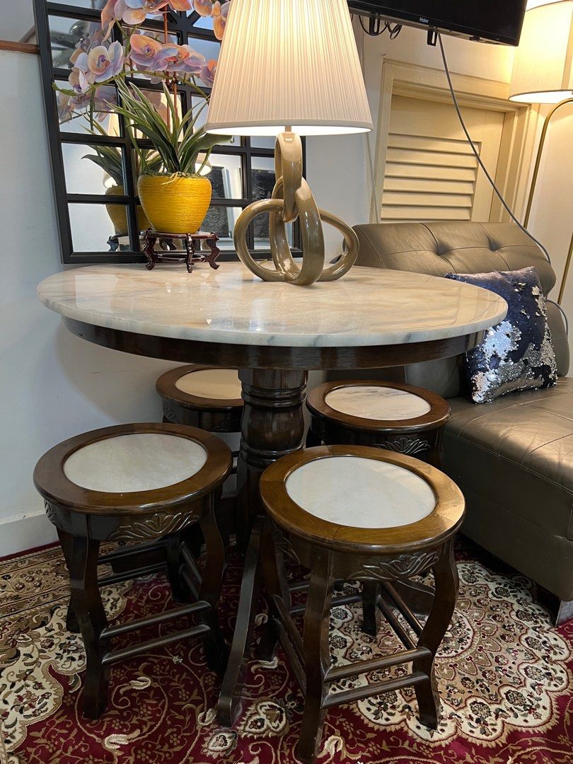 Kopitiam Marble Coffee Table, Furniture & Home Living, Furniture ...