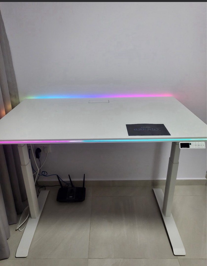 Omnidesk ascent radiance- White Standing Desk with RGB, Furniture ...