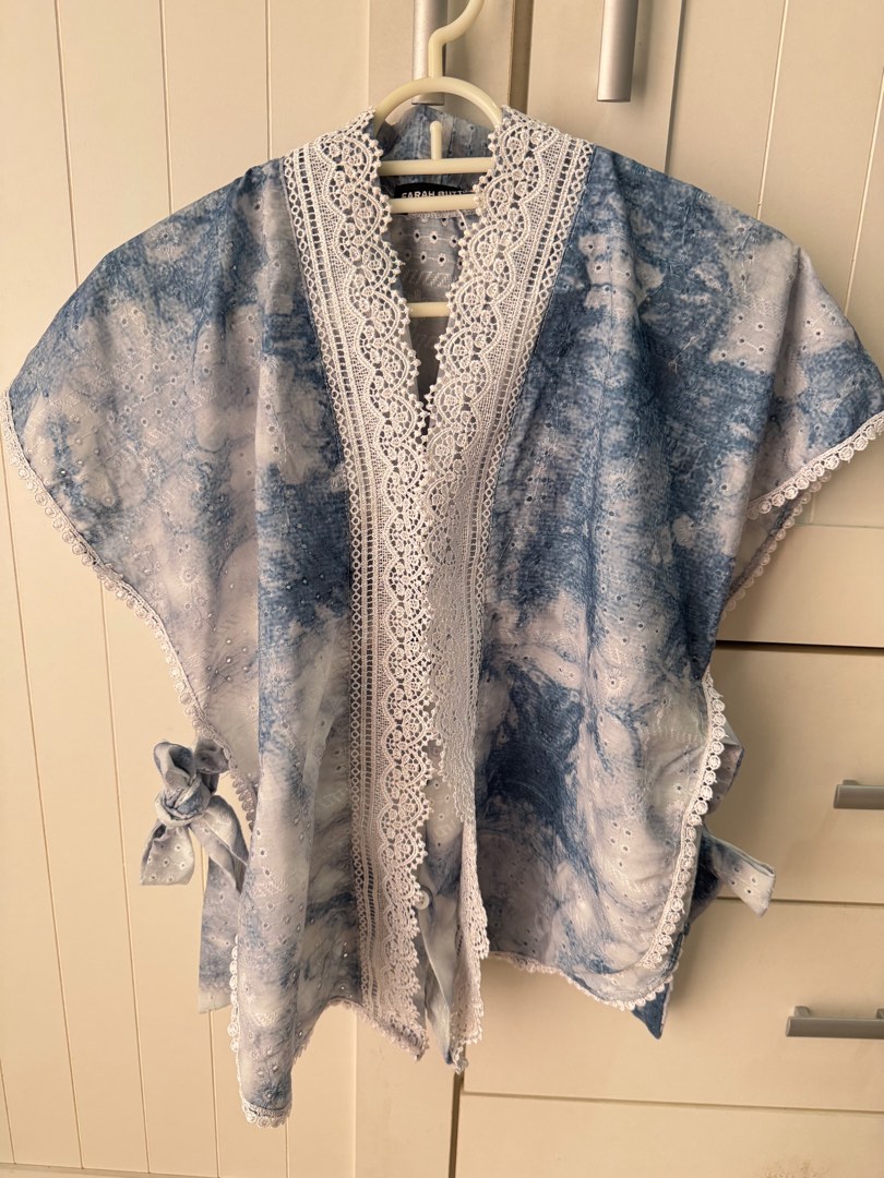 outer blue farah button S, Fesyen Wanita, Pakaian Wanita, Atasan di ...