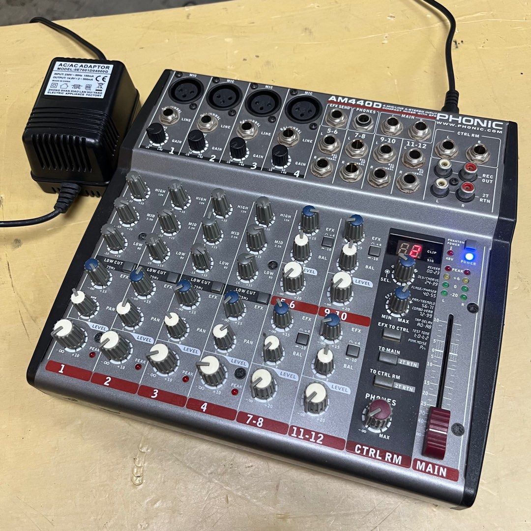 Phonic AM440D 12-channel Mixer with EFX, Audio, Other Audio Equipment ...