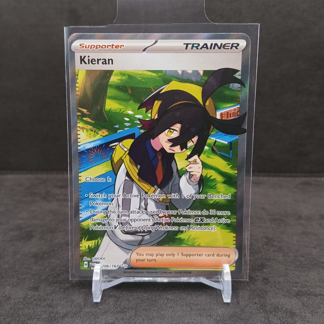 Pokemon Card - Kieran #206 Full Art - Twilight Masquerade, Hobbies ...