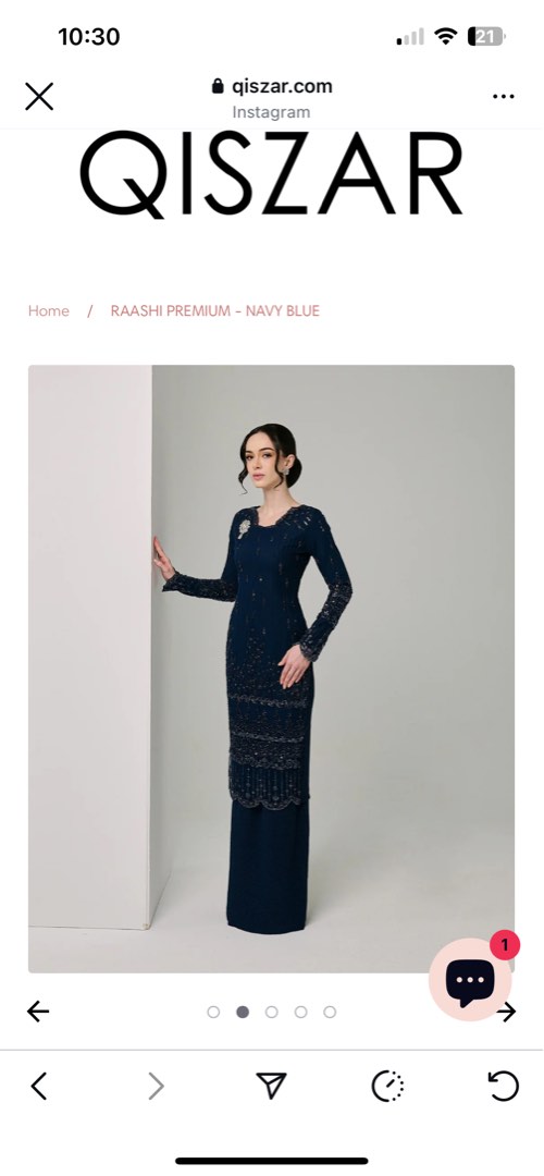 Qiszar - Raashi Premium Navy Blue, Women's Fashion, Muslimah Fashion ...