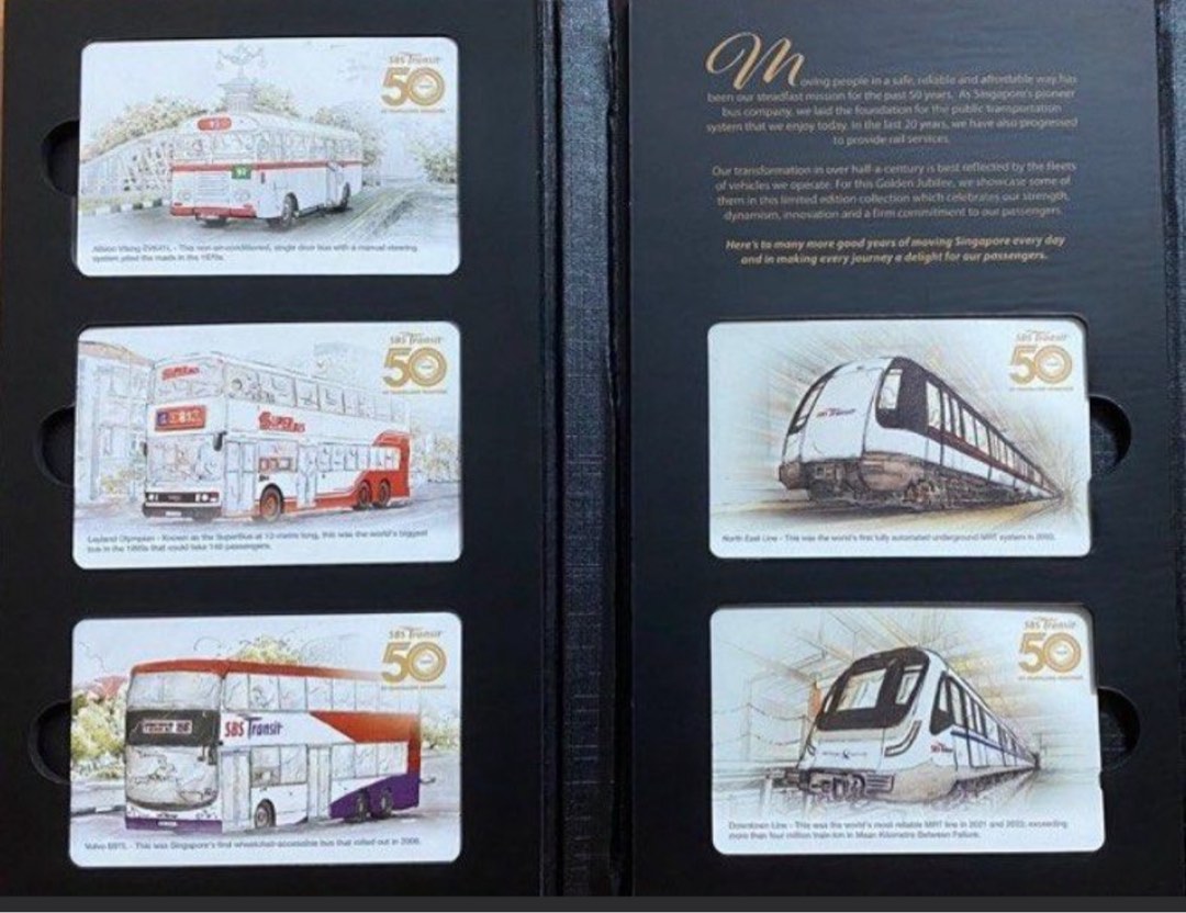 SBS Transit 50th Anniversary Commemorative Card Set, Hobbies & Toys ...