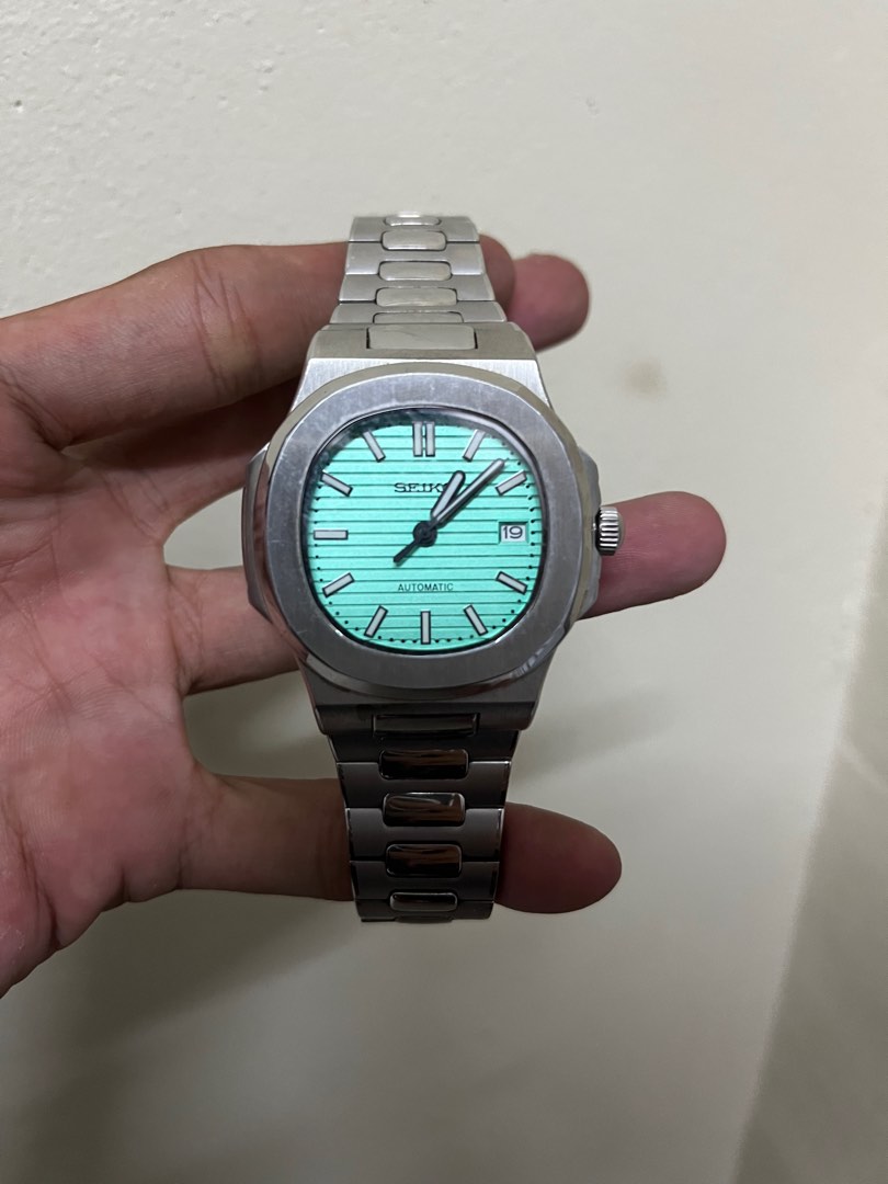 Seiko Mod Custom Tiffany Nautilus, Men's Fashion, Watches & Accessories ...