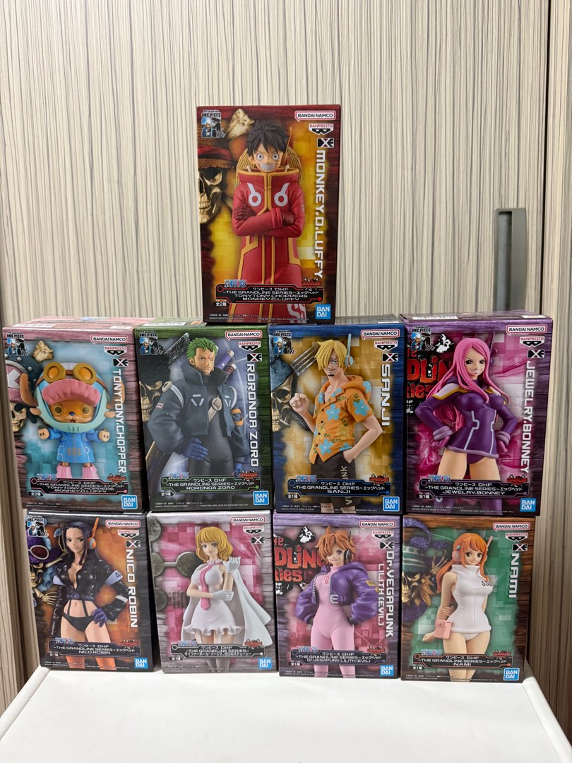 Set of 9 One Piece Grandline Series Figures - Various Characters ...