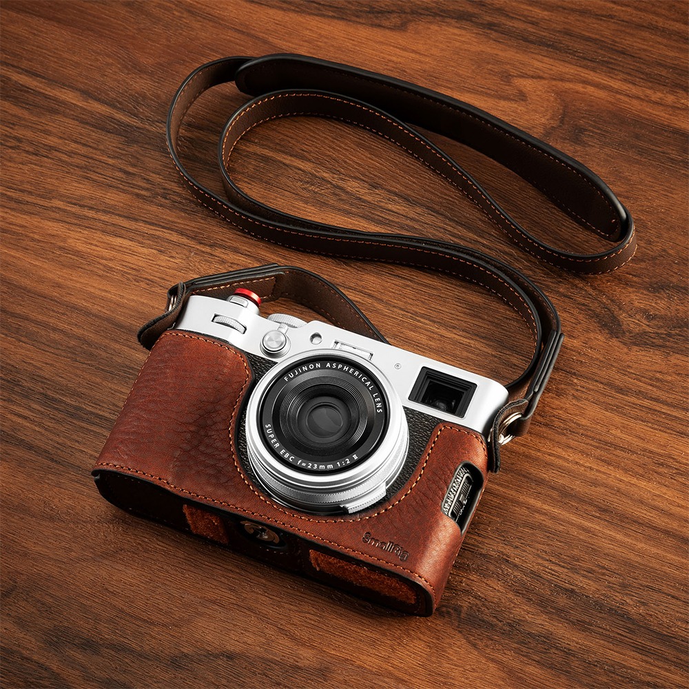 SMALLRIG Leather Half Case Kit for FUJIFILM X100VI - Brown 4699 / Black ...