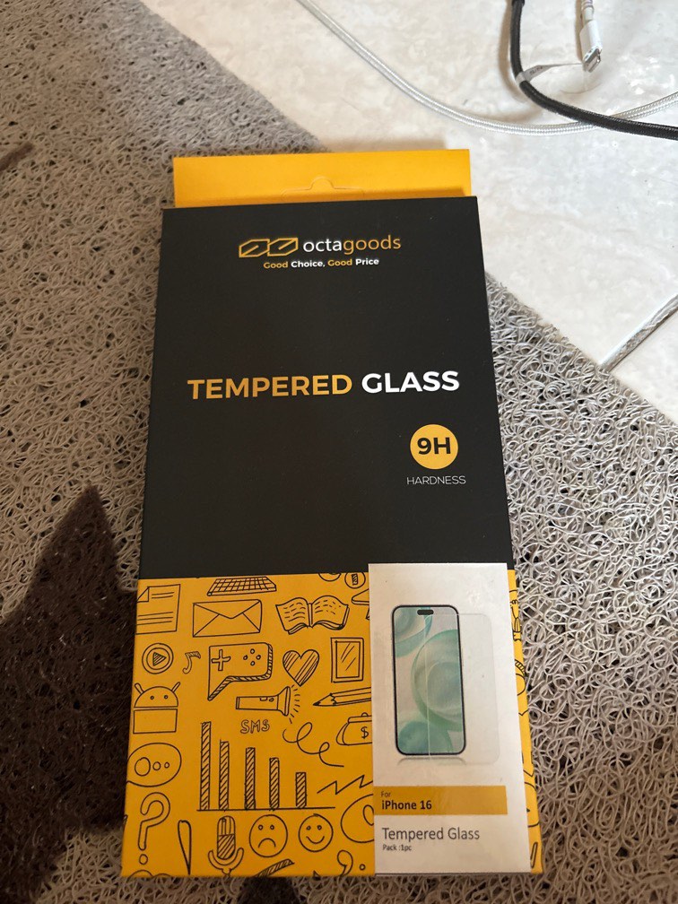 Tempered glass ip 16 ori octagoods, Telepon Seluler & Tablet, Aksesoris ...