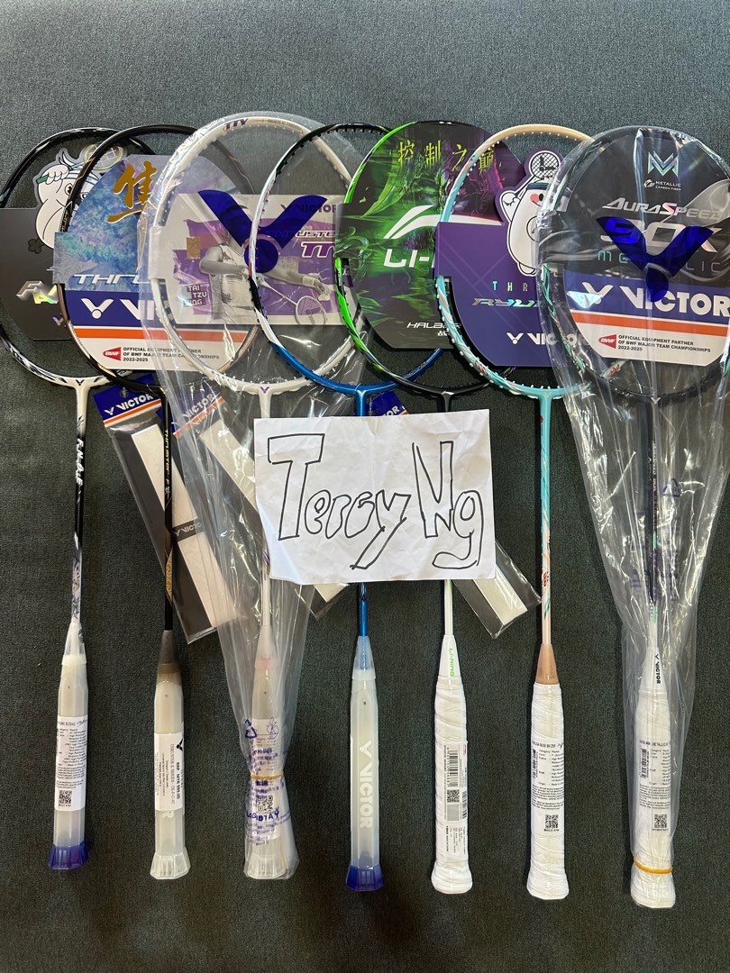 Victor lining badminton racket , ryuga muse ,Halbertec 9000,Auraspeed ...