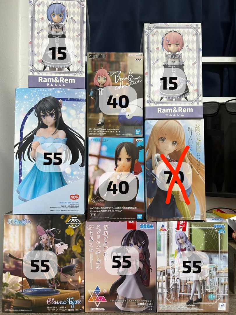 Waifu Figure (Mai Sakurajima, Elaina, Alya, Kaguya Shinomiya, Mahiru ...