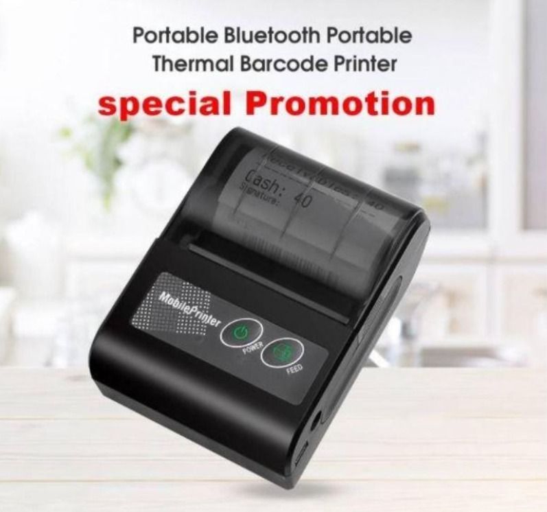 58mm Mini Portable Thermal Printer Wireless Receipt Printer USB BT Connection Support ESC/POS ...