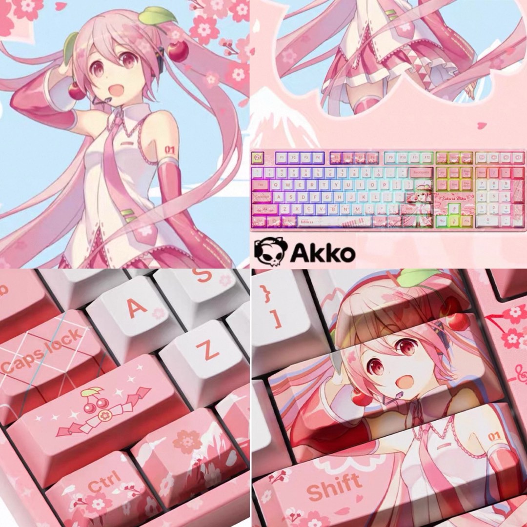 Akko x Hatsune Miku Akko 5108B Plus mechanical keyboard SAKURA SERIES ...