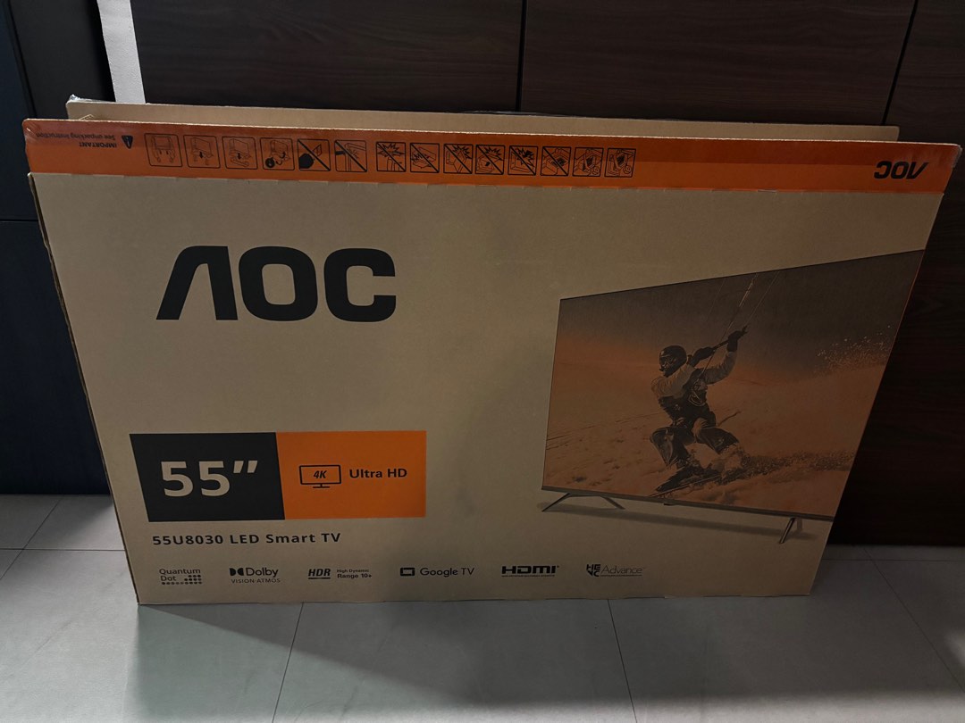 AOC 55inch TV box with full styrofoam set, Furniture & Home Living ...