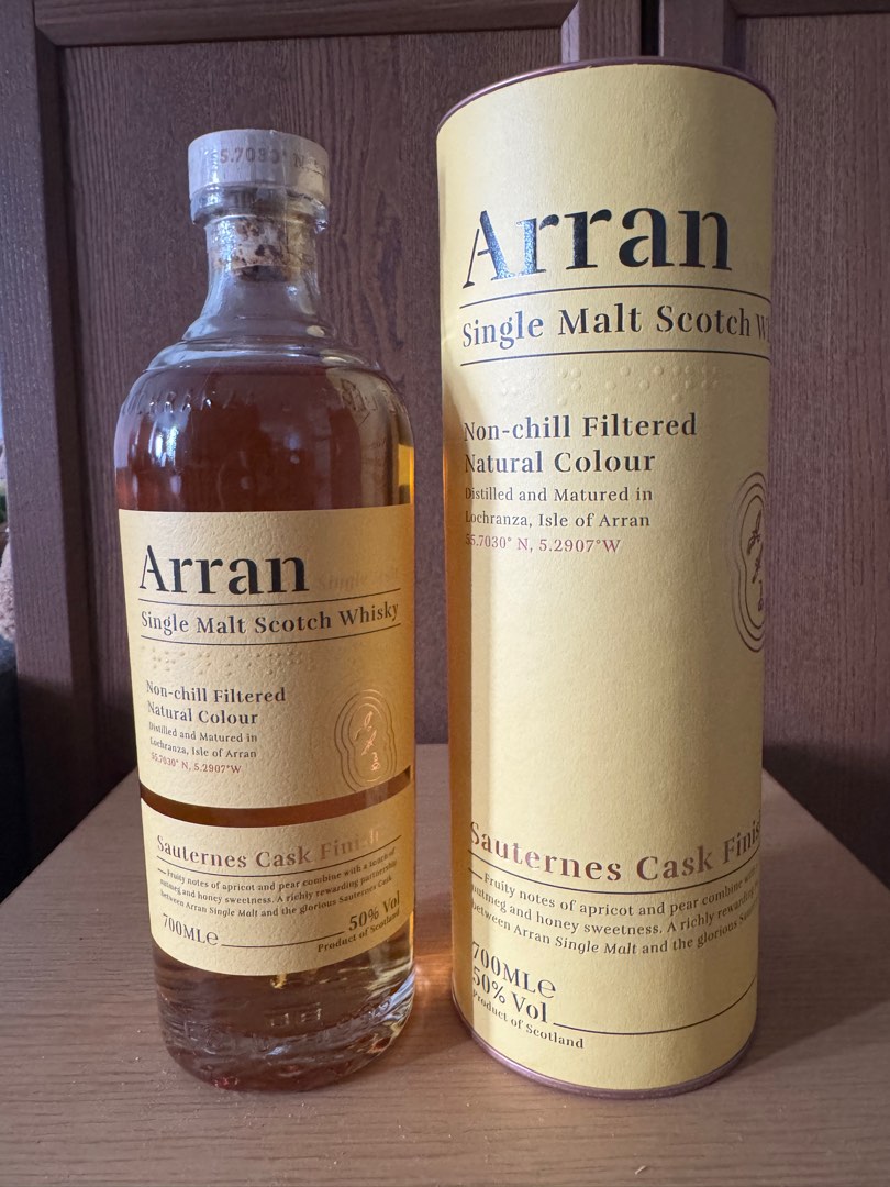 Arran Sauternes Cask Finish Scotch Whisky 威士忌, 嘢食 & 嘢飲, 酒精飲料 - Carousell