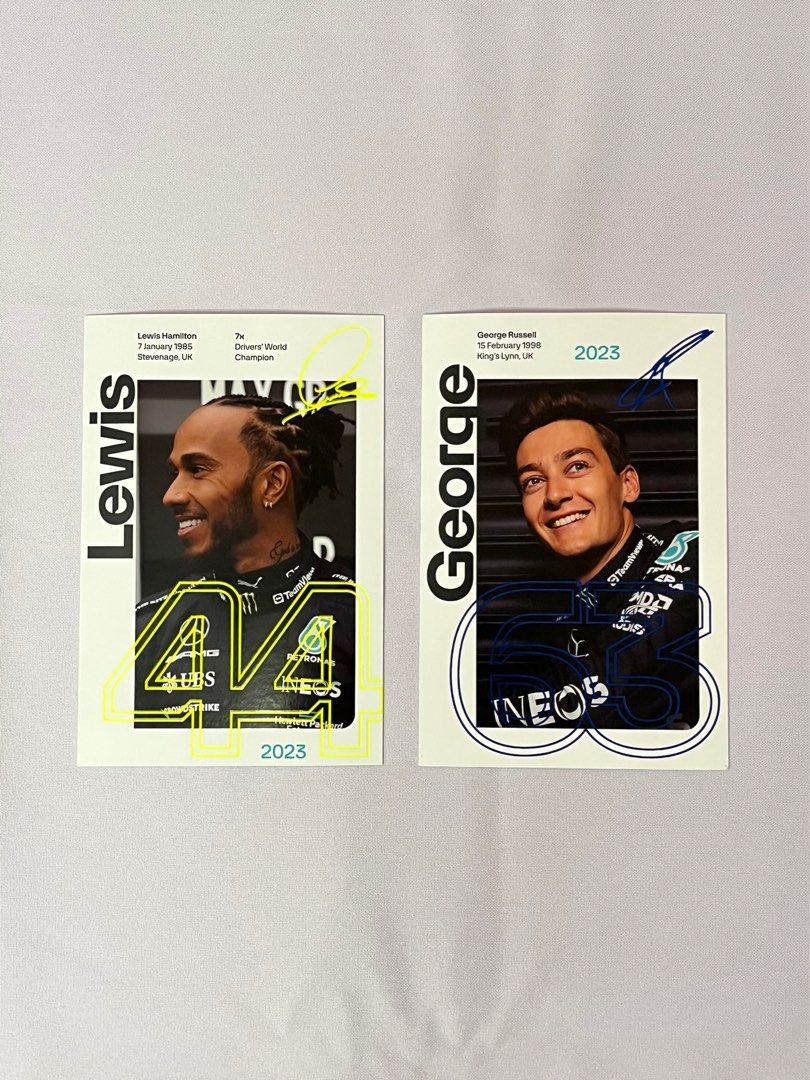 [BUNDLE] Official Formula 1 Mercedes Driver Cards 2023 (F1 Hamilton and ...